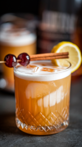 Cinnamon Maple Whiskey Sour - Two Forkin Foodies